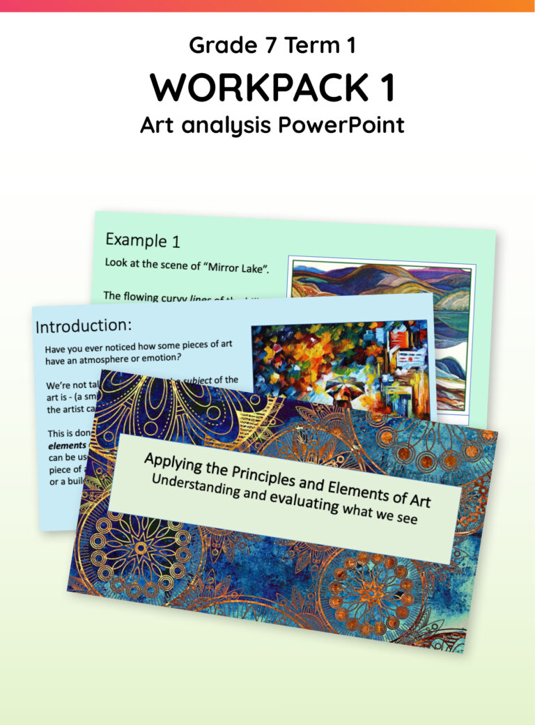 VISUAL ART Grade 7 - Term 1: Full package - Art assist 4 teachers